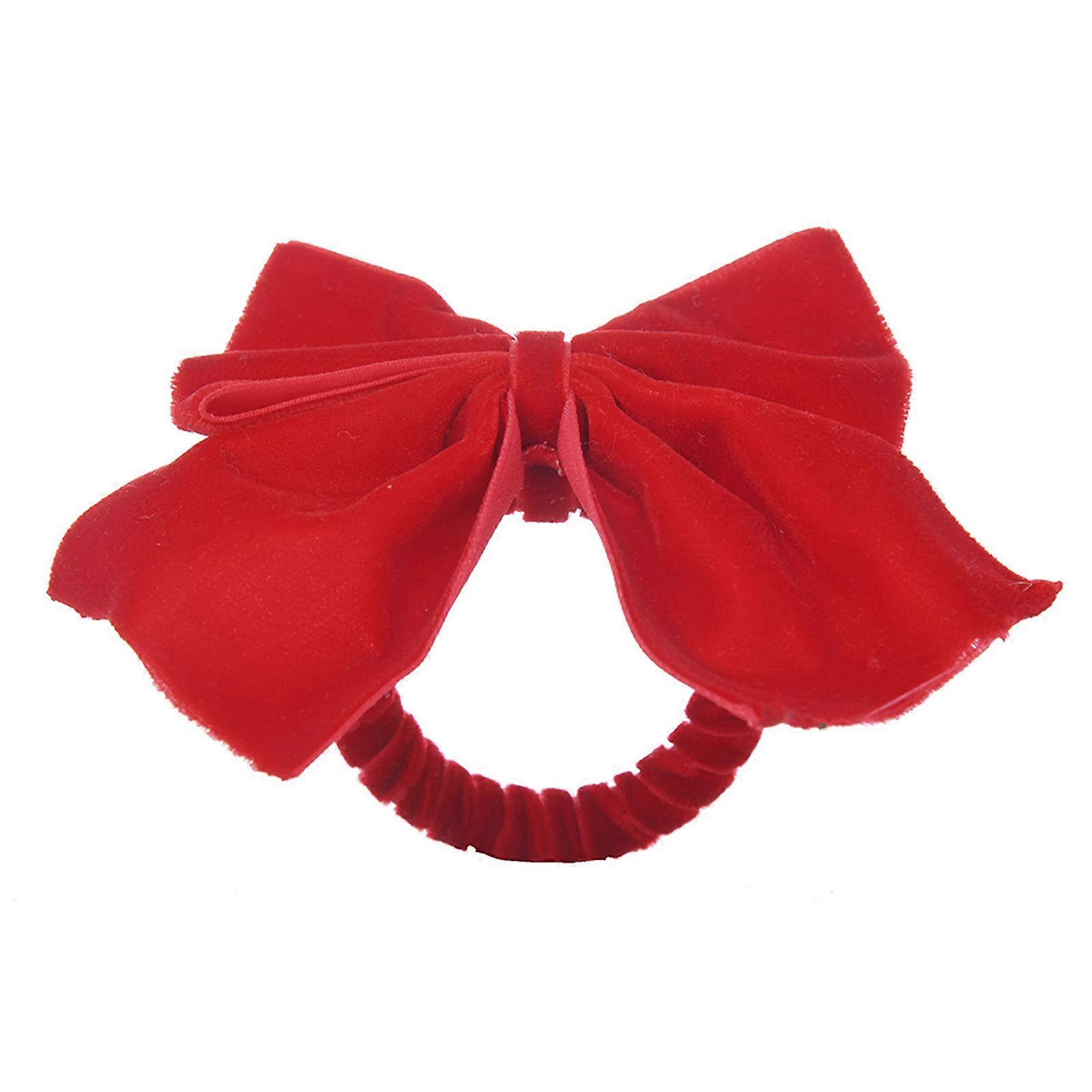 4pcs Napkin Rings- Red Bow Napkin Holder Rings Chic Velvet Xmas Napkin ...