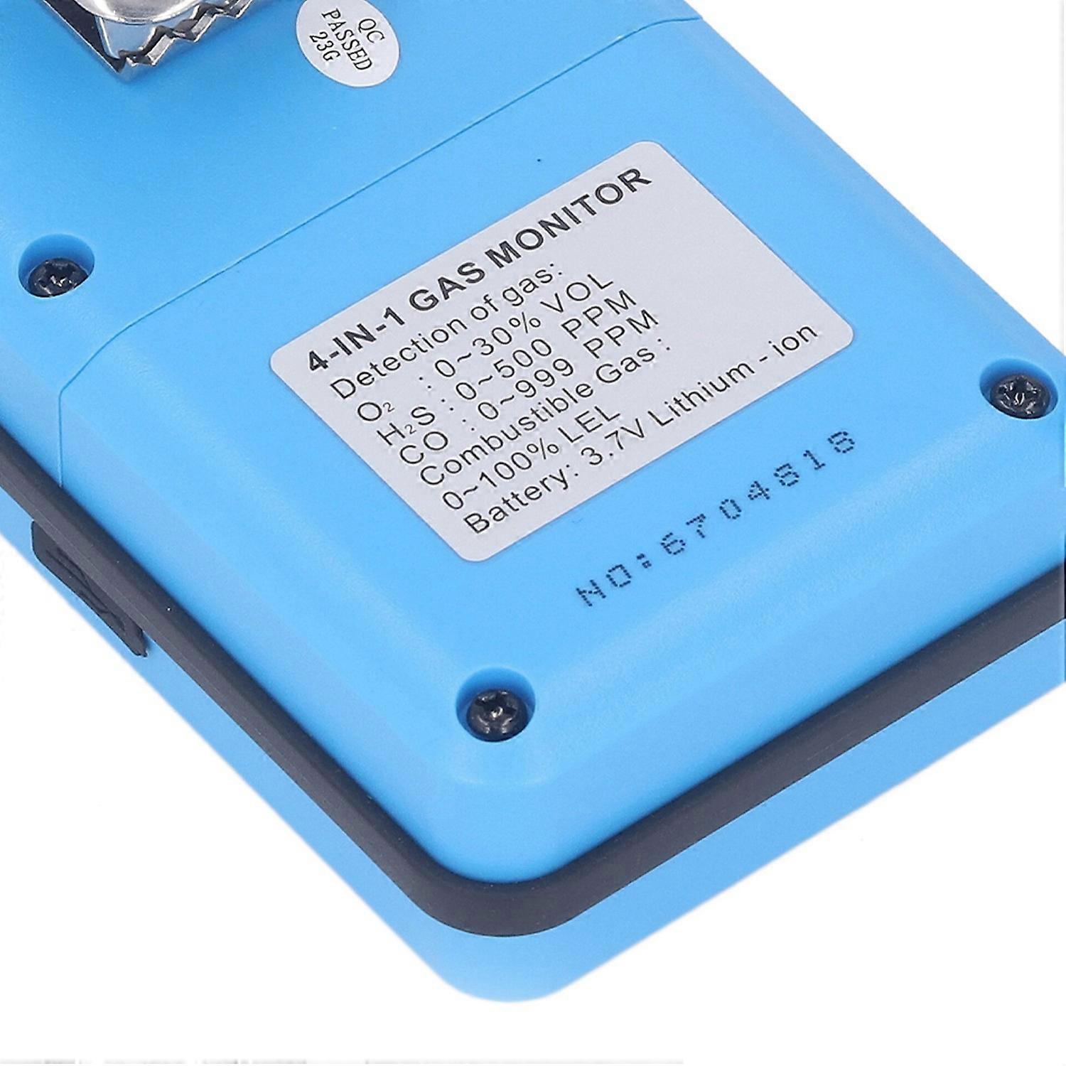 Gas Monitor 4 in 1 CO H2S O2 LEL Accurate Measurement Sound Light ...