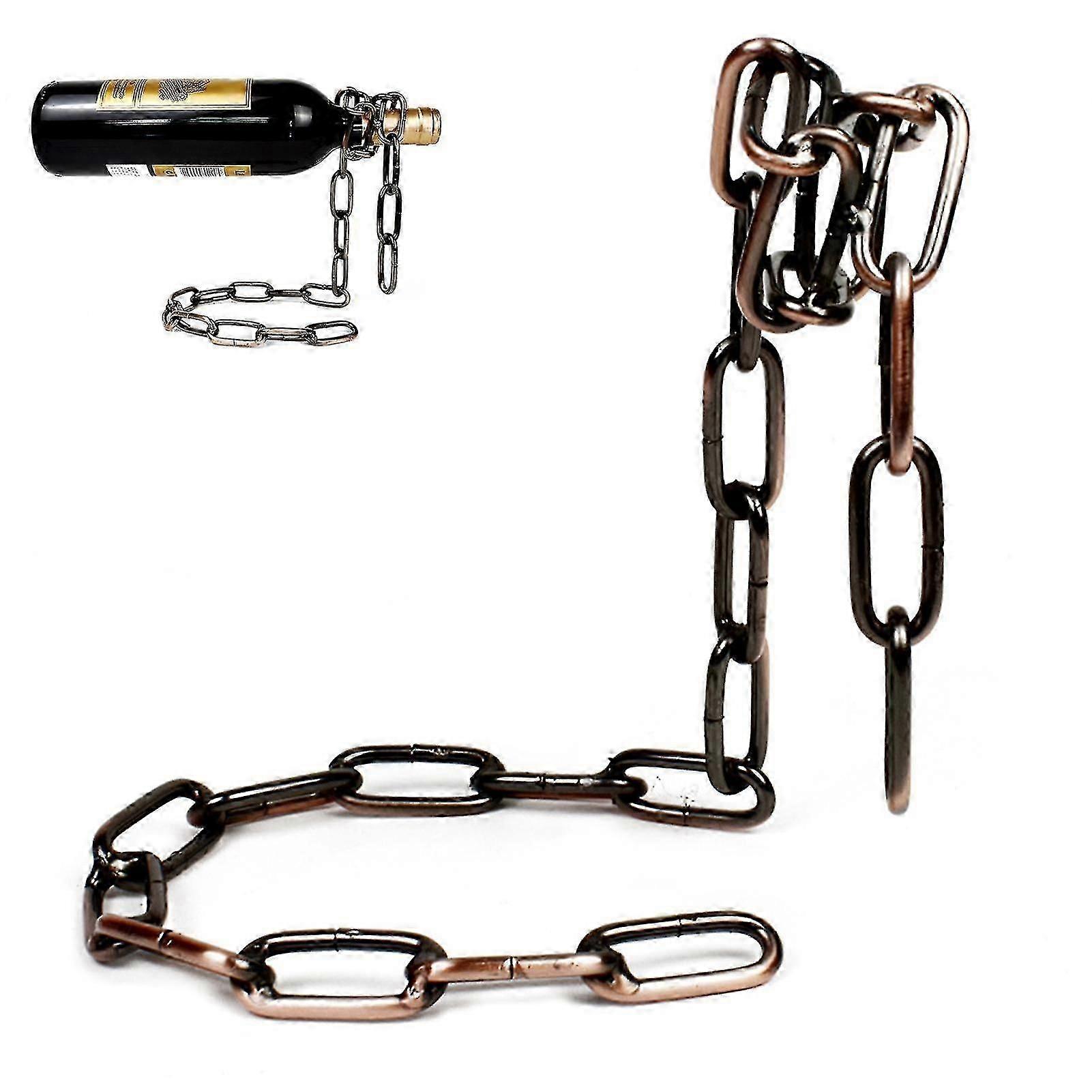 Wine Bottle Holder Floating Steel Chain Wine Bottle Rack Creative Wine ...