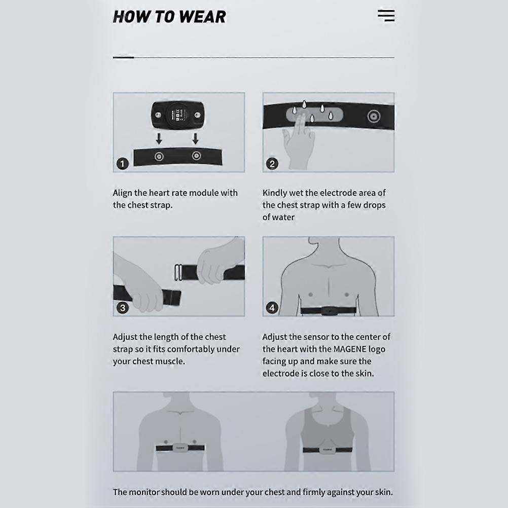 Chest Strap Heart Rate Monitor for Split Chest Strap Design, Accurate ...