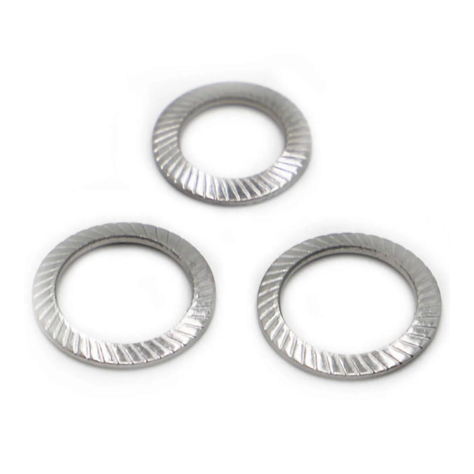 10-50pcs 304 Stainless Steel Knurled Elastic Gasket Disc Spring Serrated Lock Washer M2.5 M3 M4 ...