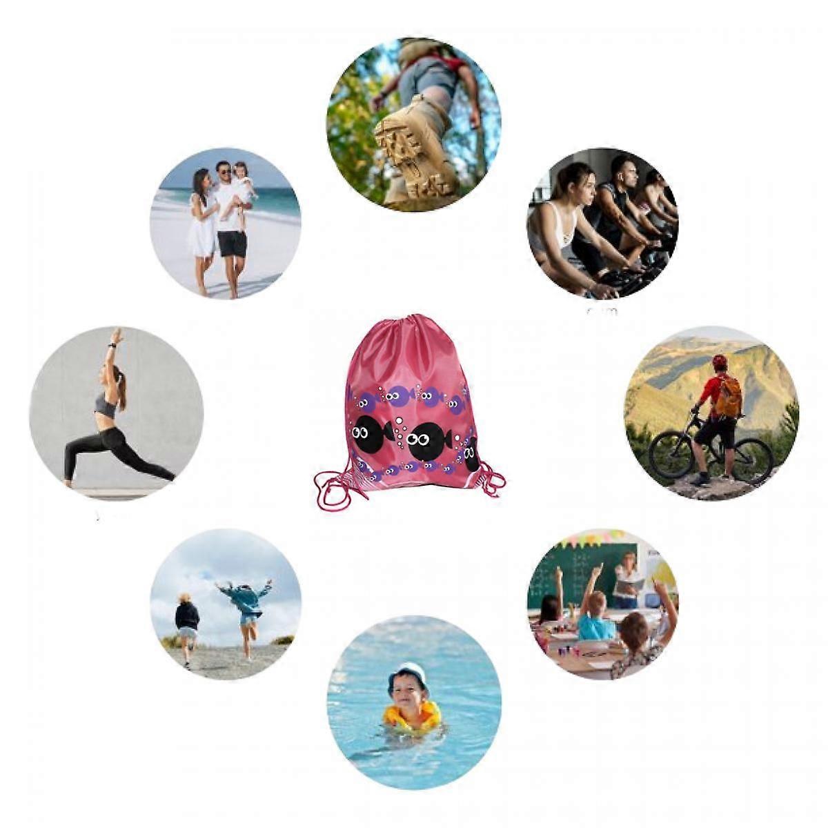 Swimming Backpack Drawstring Beach Storage Bag Foldable Waterproof Bag ...