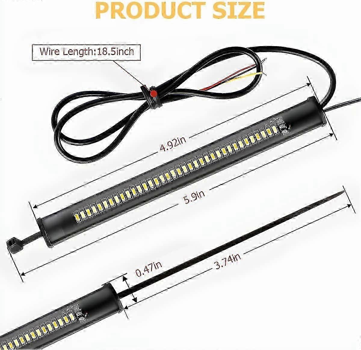 2pcs Motorcycle Led Turn Signal Light, Flexible Switchback Dual-color ...