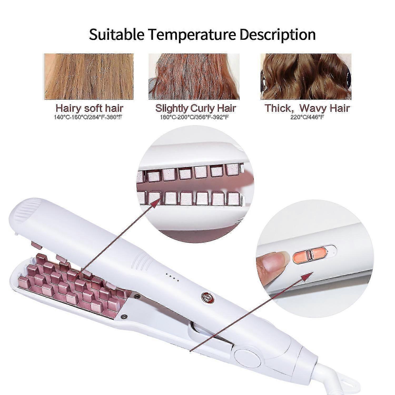 Mini Bouffant Anion Curler Root Corn Beard Grid Curl Straight Double ...
