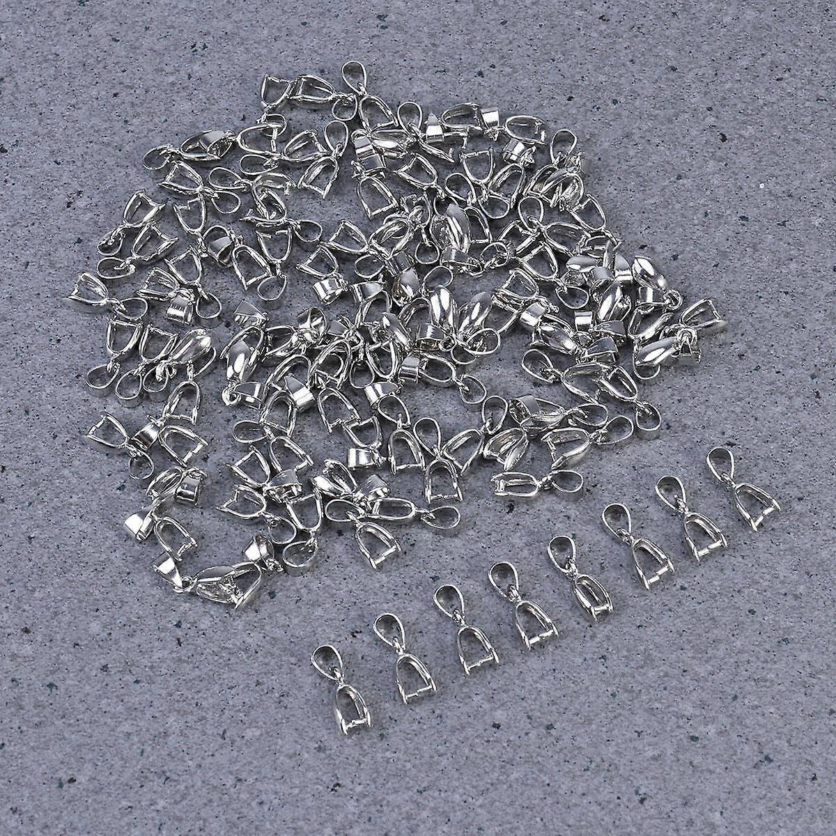 Silver Metal Pinch Clip Bead Connector for Jewelry DIY 200Pcs | Fruugo UK