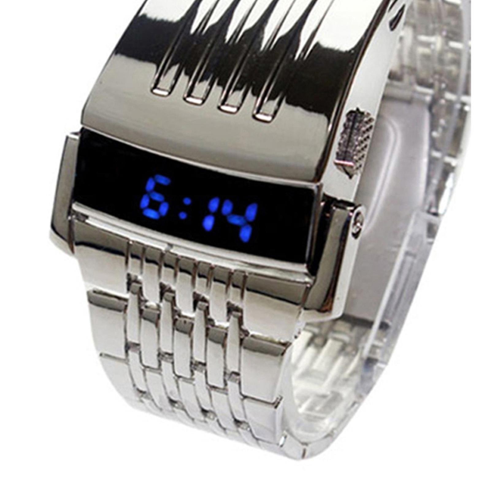 Wrist Watch Led Automatic Energy Saving Mode Stainless Steel Digital ...