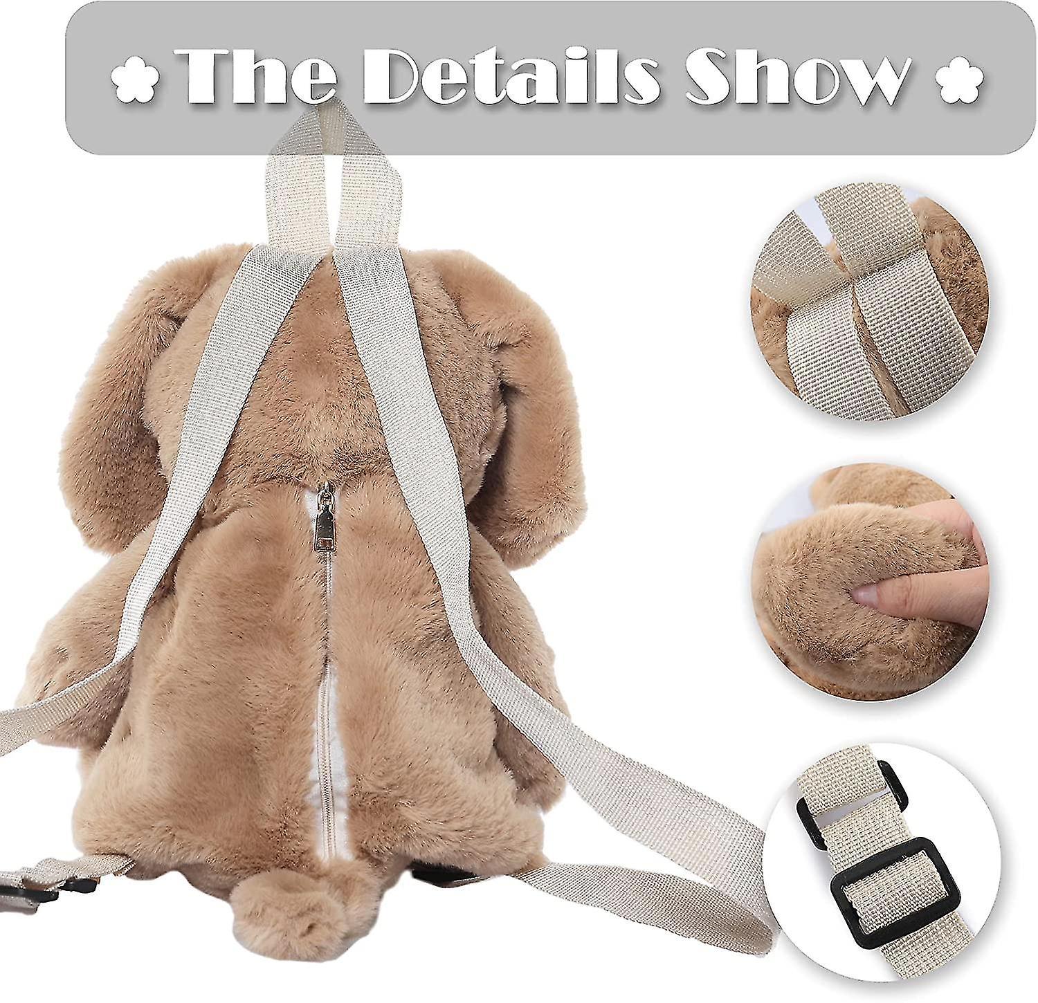 Faux Fur Backpack Furry Puppy Bag Fluffy Dog Shape Shoulder Bag Plush ...