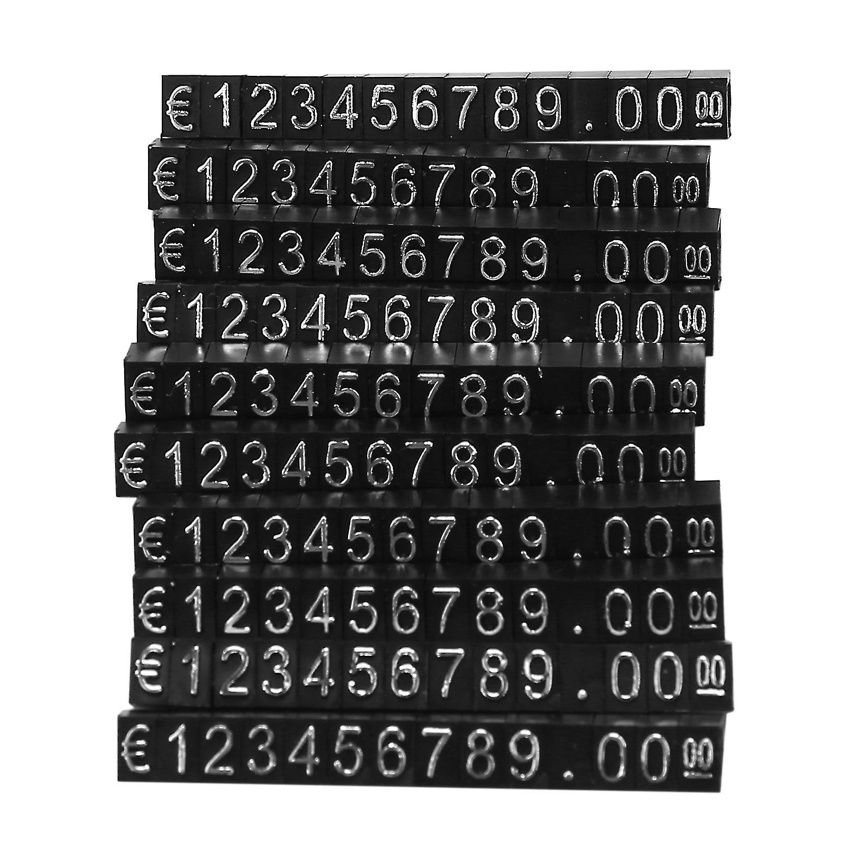 60sets Plastic Cubes Price Display Tags Adjustable Number Stand Frame ...