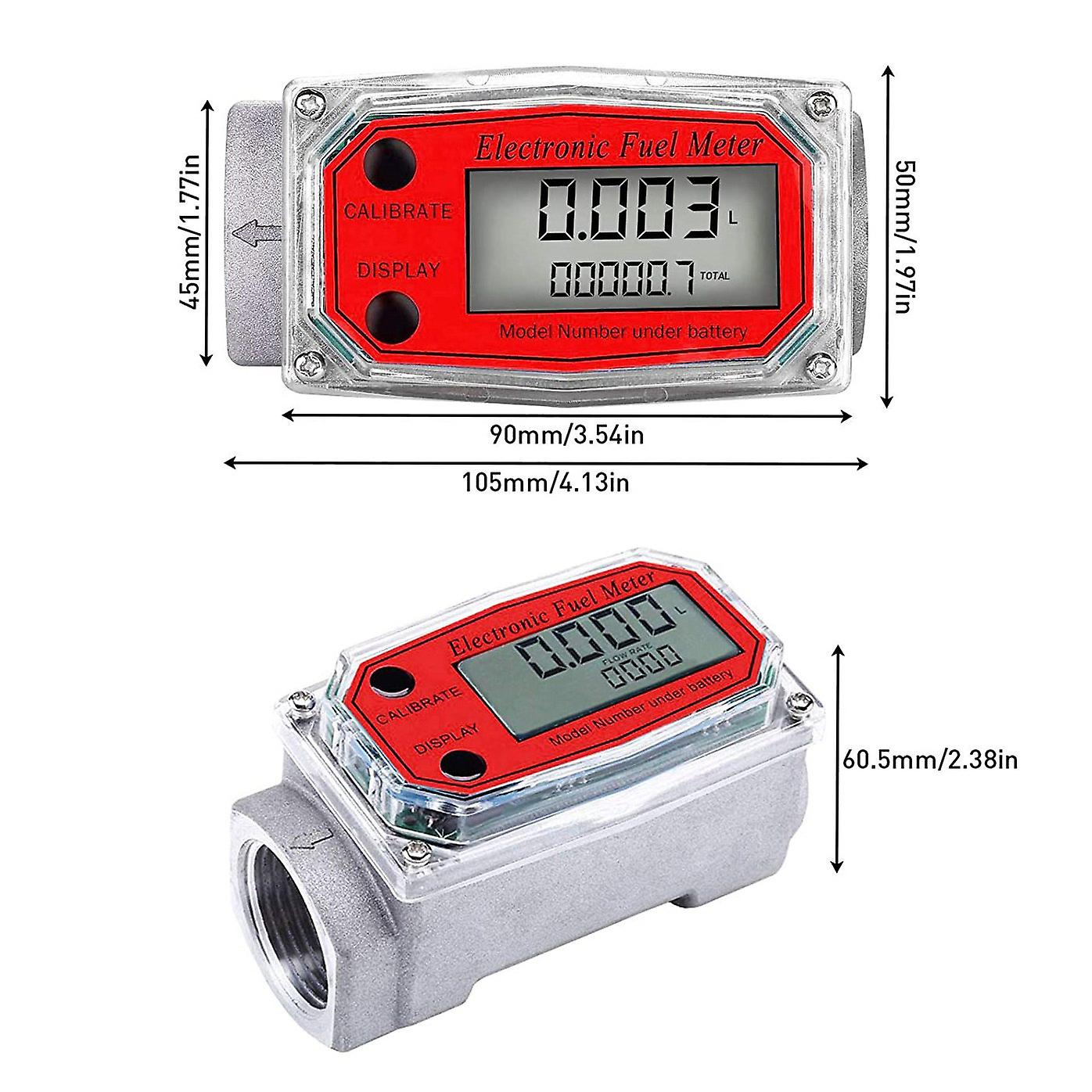 1 Inch Digital Turbine Flowmeter Digital Lcd Display With Npt Counter Fuel Flowmeter For ...