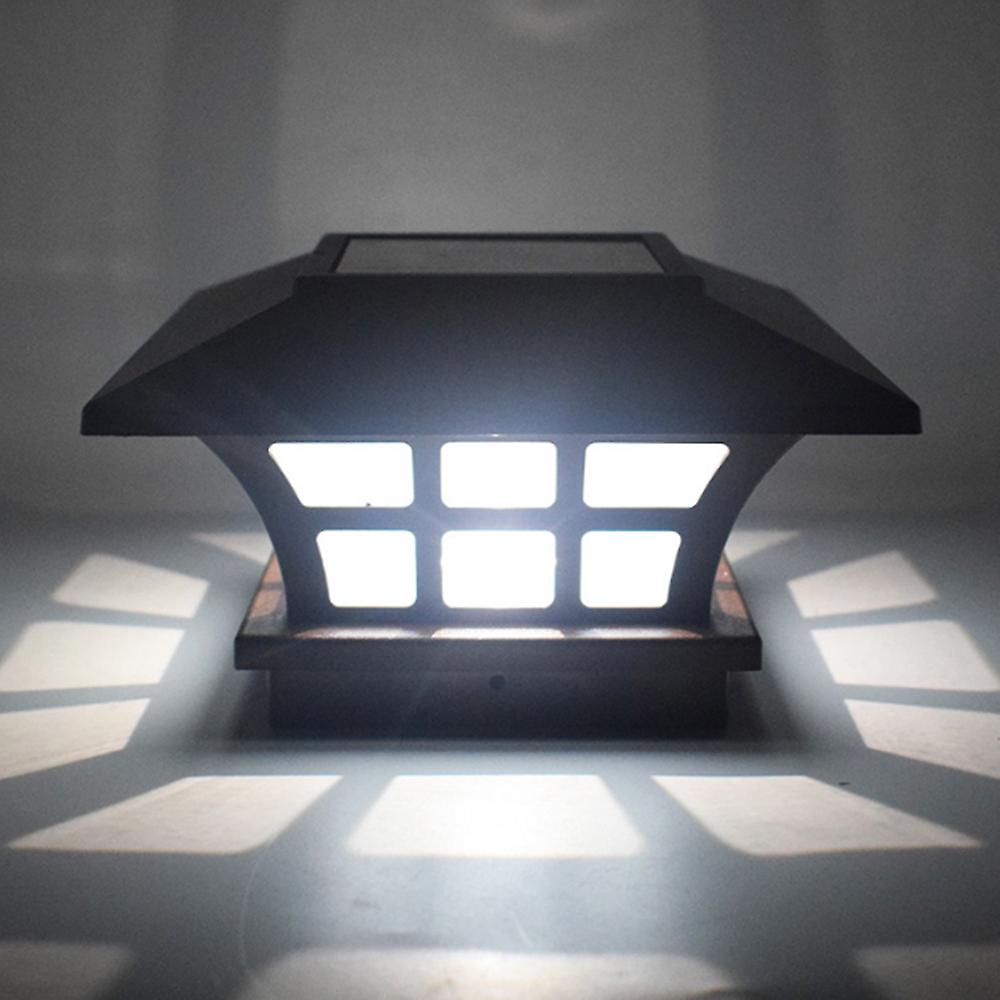 Solar Powered Column Head Lamp Outdoor Waterproof Decor Wall Lamp ...