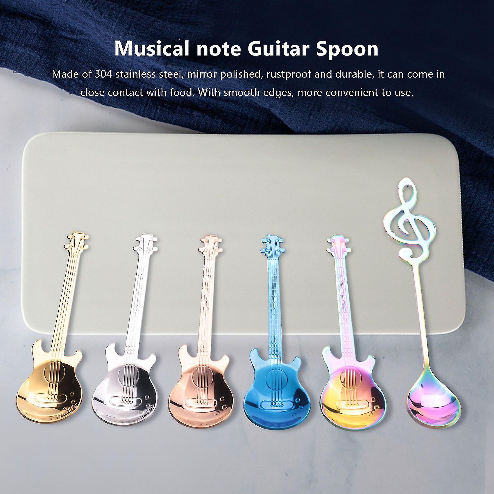 Guitar Coffee Tea Spoon, Stainless Steel Music Note Spoons Tea Spoon ...