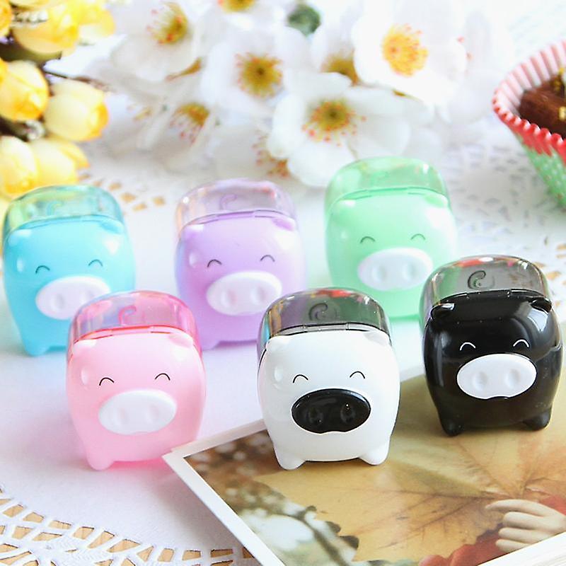 Manual Pencil Sharpener Pig Shaped Plastic Waste Storage Convenient ...