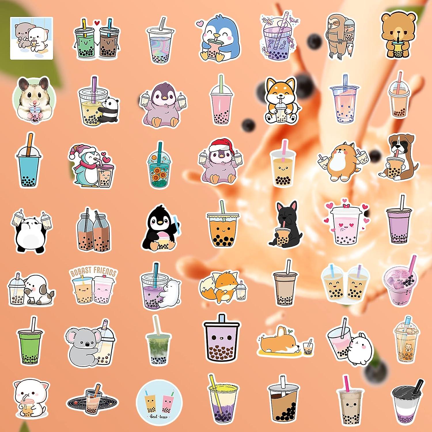 Boba Stickers 105pcs Kawaii Bubble Tea Stickers,drink Stickers, Vinyl ...