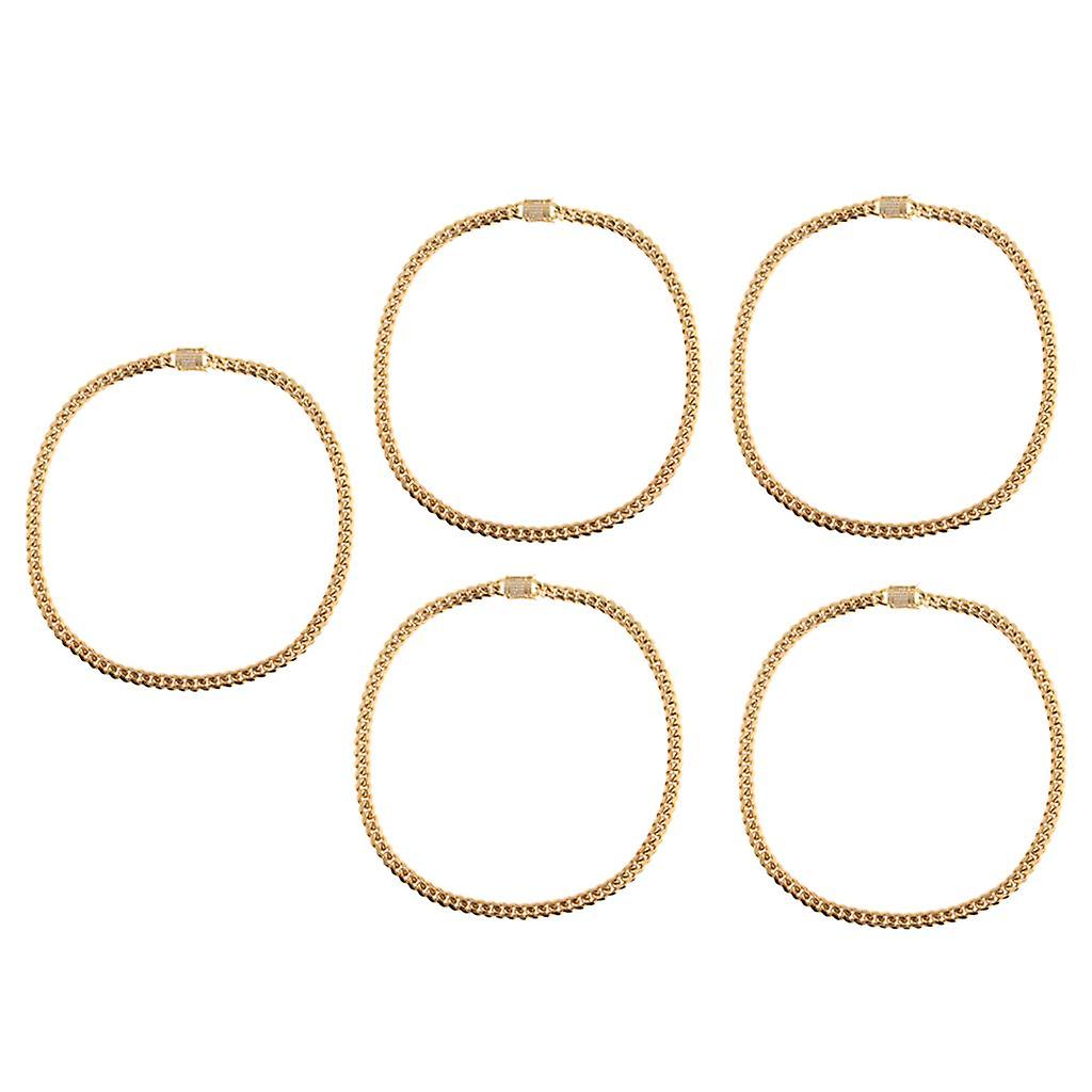 Stainless Steel Heavy Link Gold Curb Cuban Chain Men's Punk Necklace 18 ...