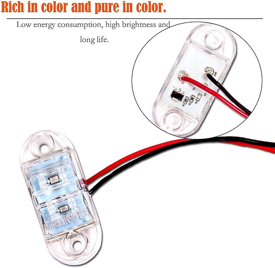 Side Marker Lights LED Clearance Lights for 12V 24V Universal Trailer ...
