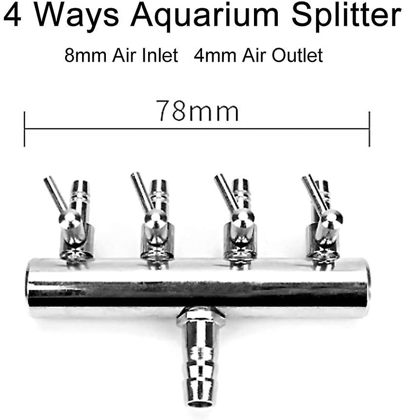 Aquarium Air Flow Splitter Fish Tank Air Control Valve Stainless Steel ...