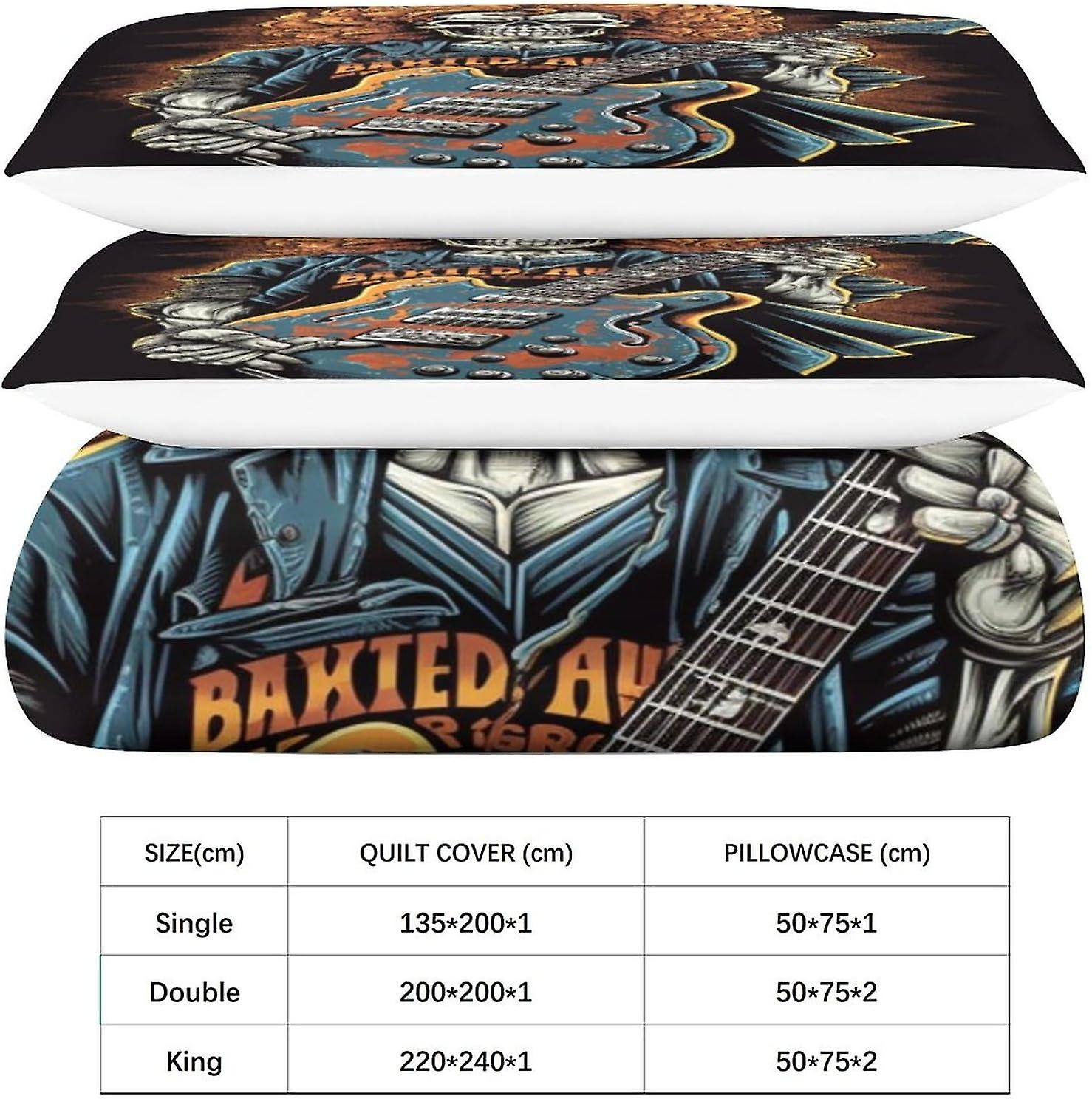 Rock 'n' Roll Duvet Cover Set, 3D Skull Printing Themed Bedding Set ...