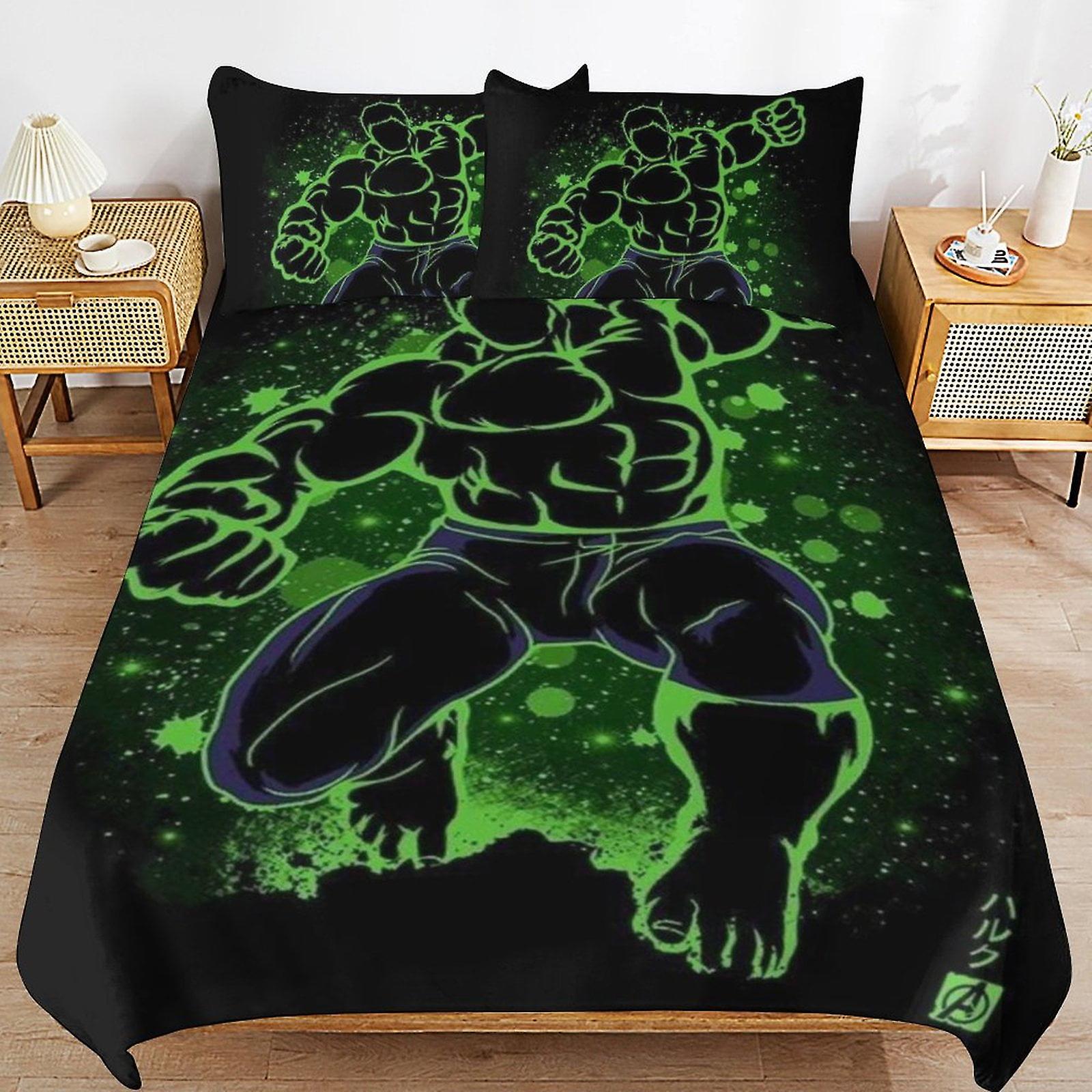 Green Hulk Bedding Sets Cute Bed Cover Anime Cartoon 3D Printed ...
