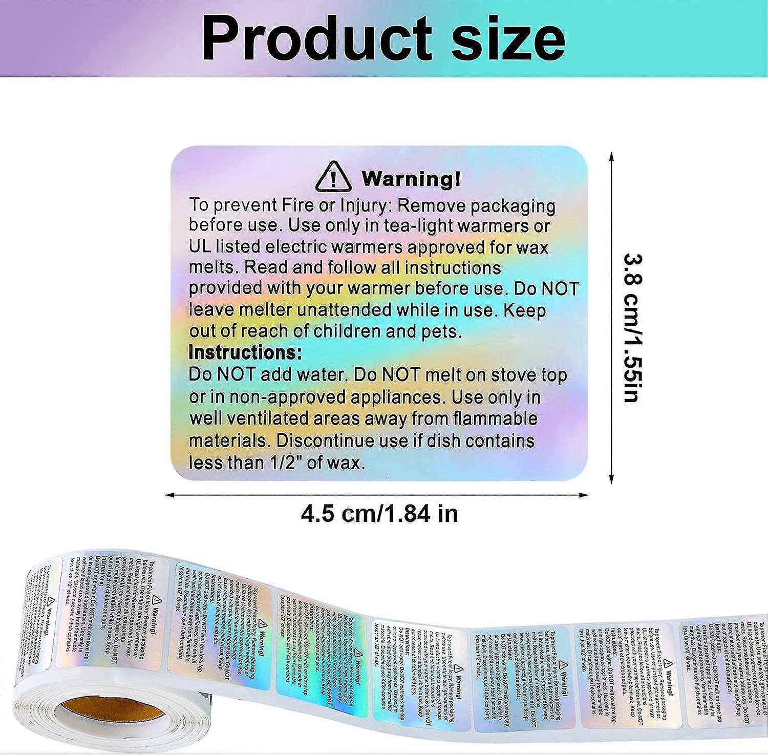 600 Pieces Wax Melt Warning Labels Candle Warning Stickers Candle ...