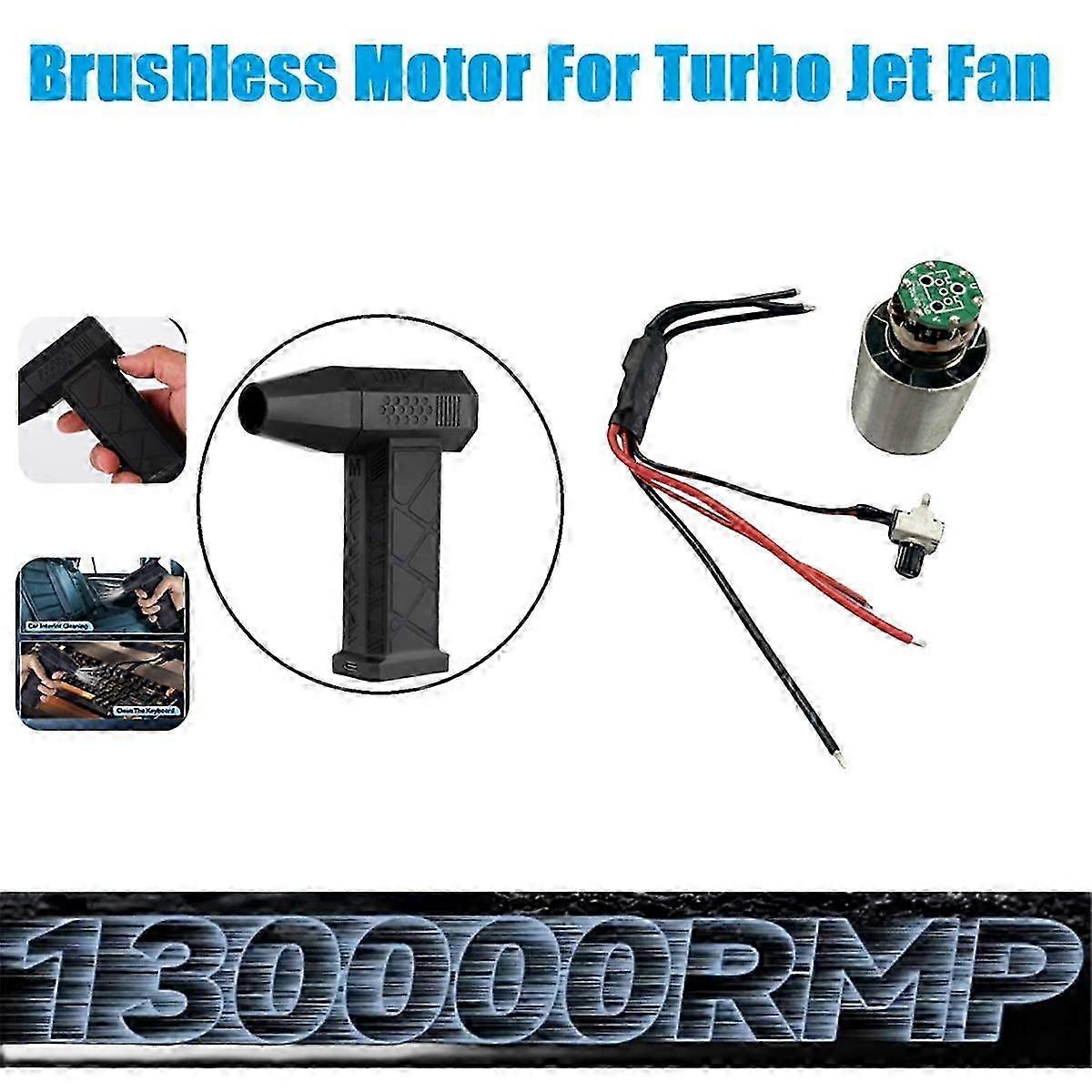 130000 RPM Brushless Motor with ESC Turbo Jet Fan Split Motor for ...