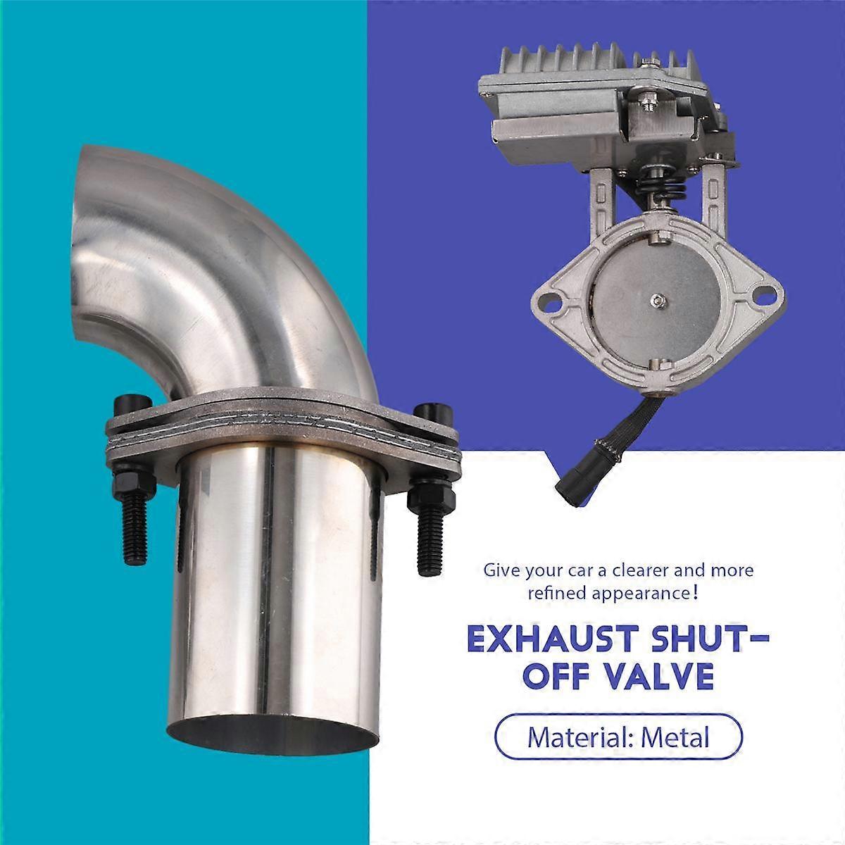 Electric Exhaust Cutout Valve with Flanged Pipes 12V Power Outlet ...