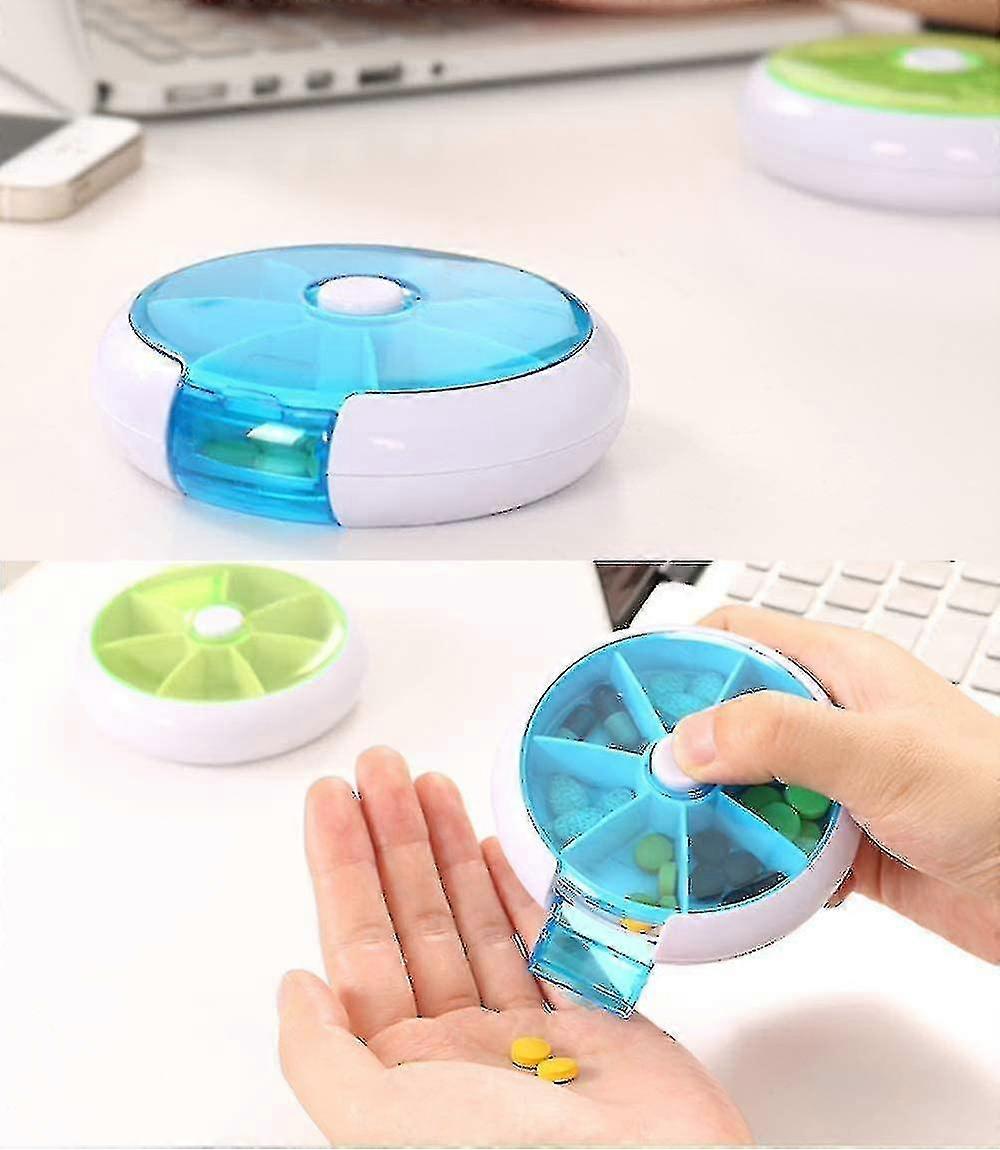 3-Pack Daily Pill Box Small, Pill Box Small For On The Go, Round Pill ...