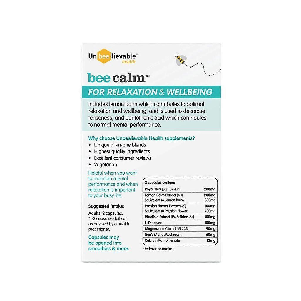 UnBEElievable Health Bee Calm Capsules 20 (BEE02) | Fruugo US