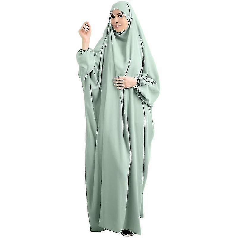 Womens Muslim One-piece Prayer Full Cover Kaftan With Hijab Dress ...