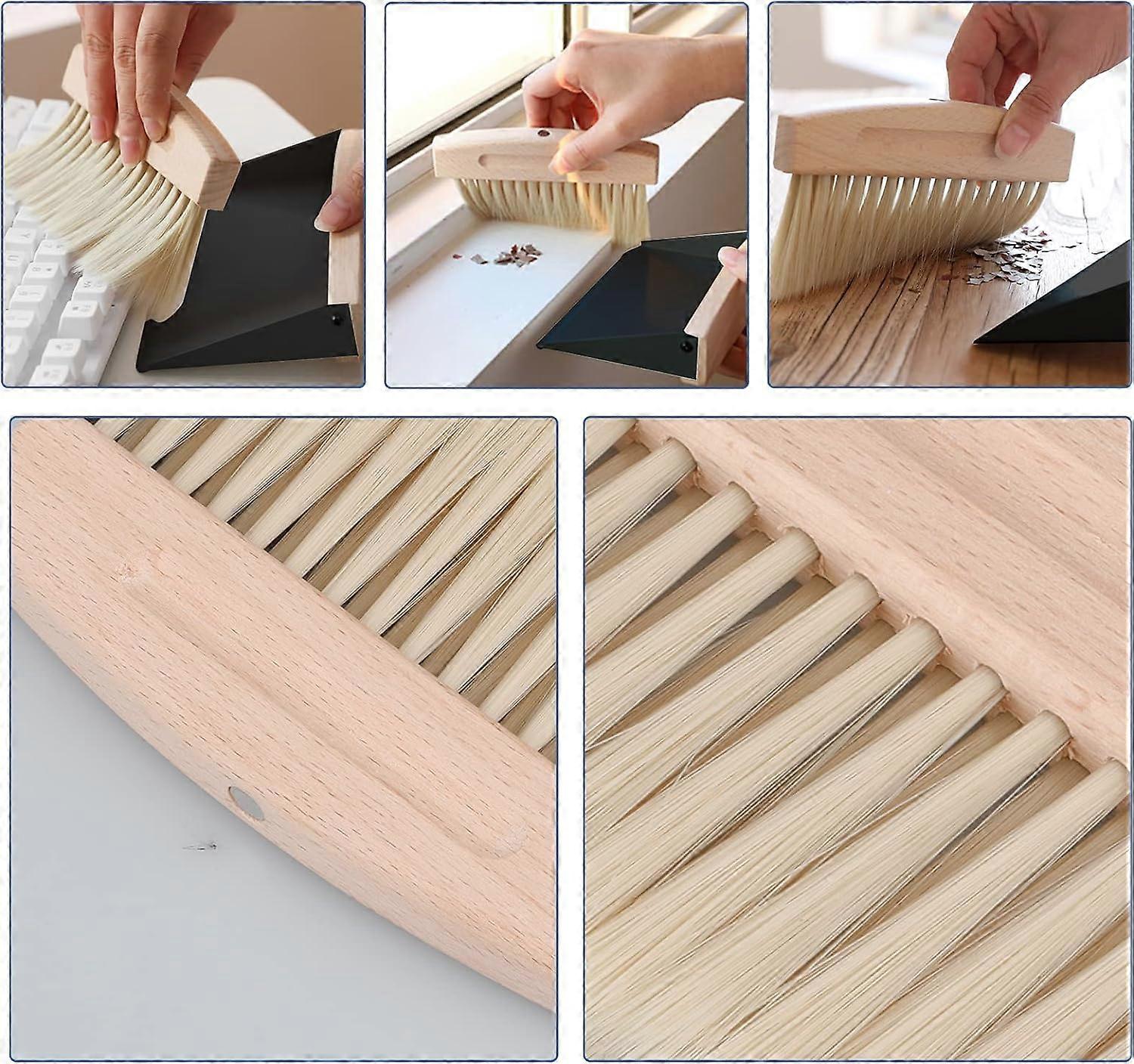 Mini Wooden Table Brush and Dustpan Portable Mini Broom for Sweeping ...