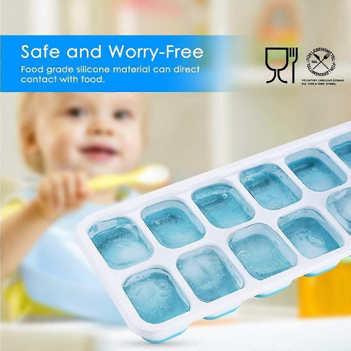 Ice Cube Trays, Silicone Easy-Release and Flexible 14-Ice Trays with ...