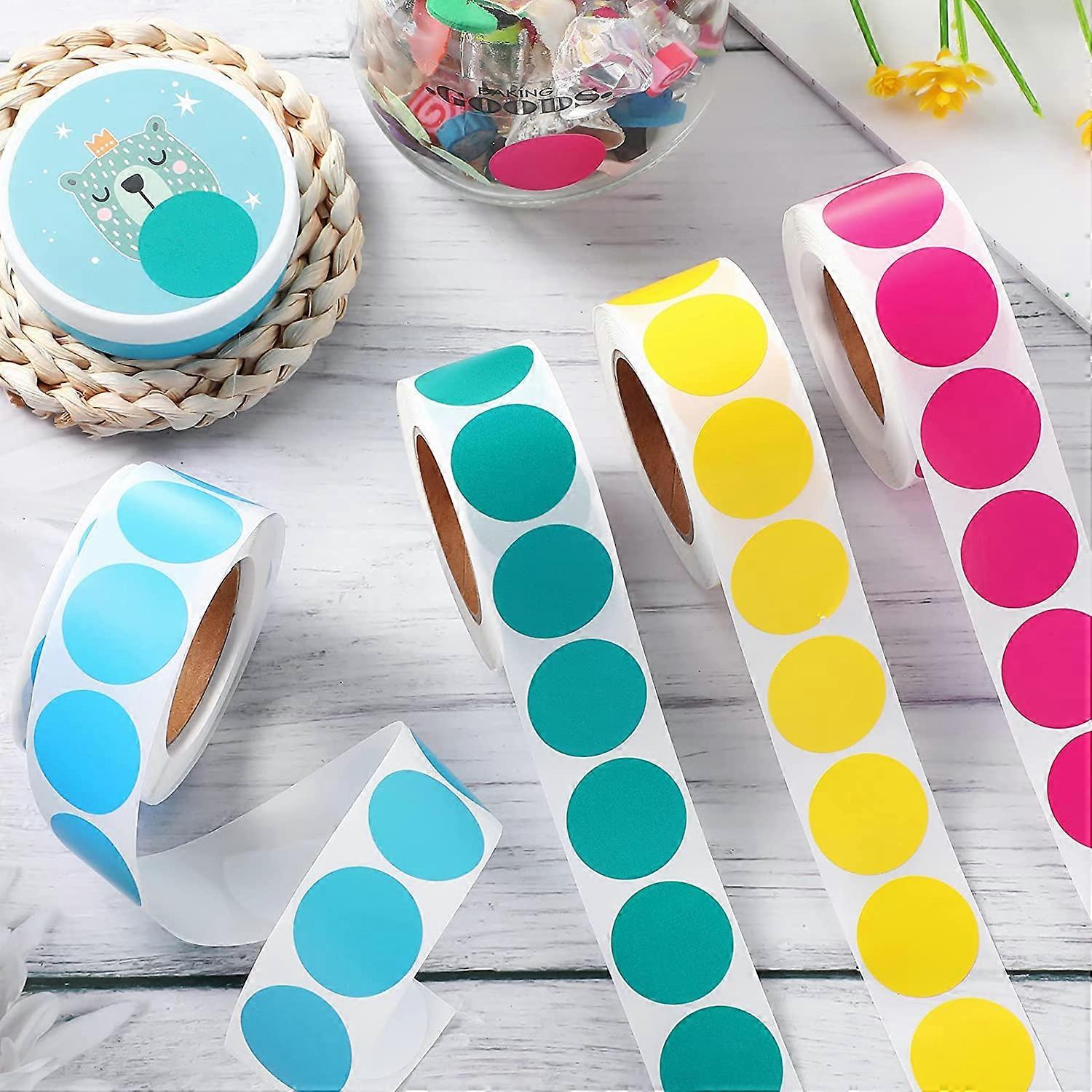 2000 Pieces Dot Stickers Colored Circle Round Removable Color-Code Dots ...