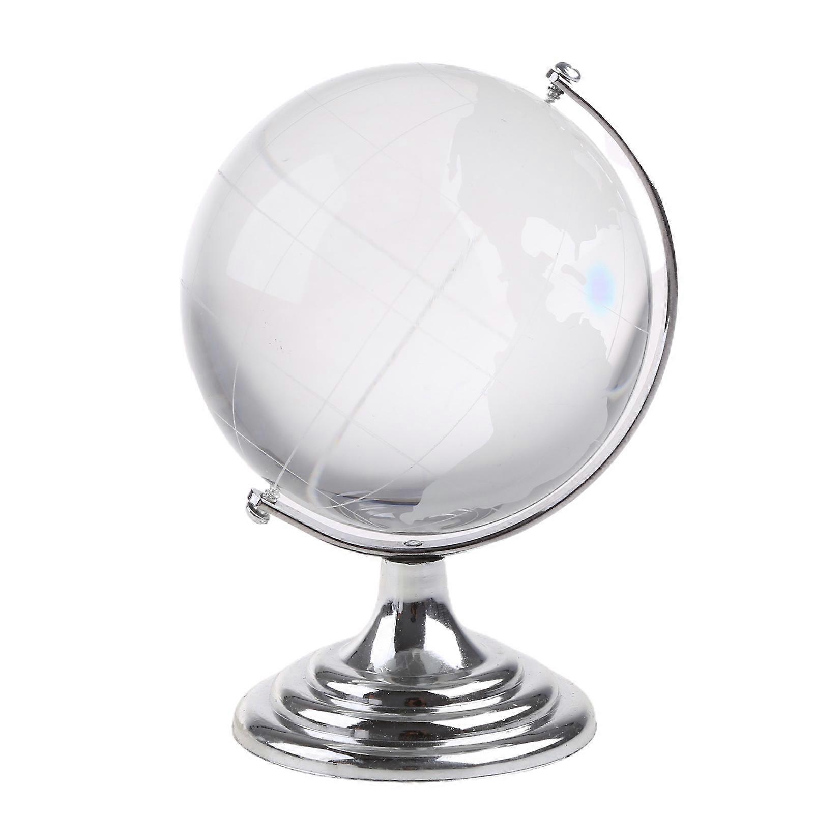 Crystal Globe Mini Crystal Ball Sphere Display Globe Round Earth World ...