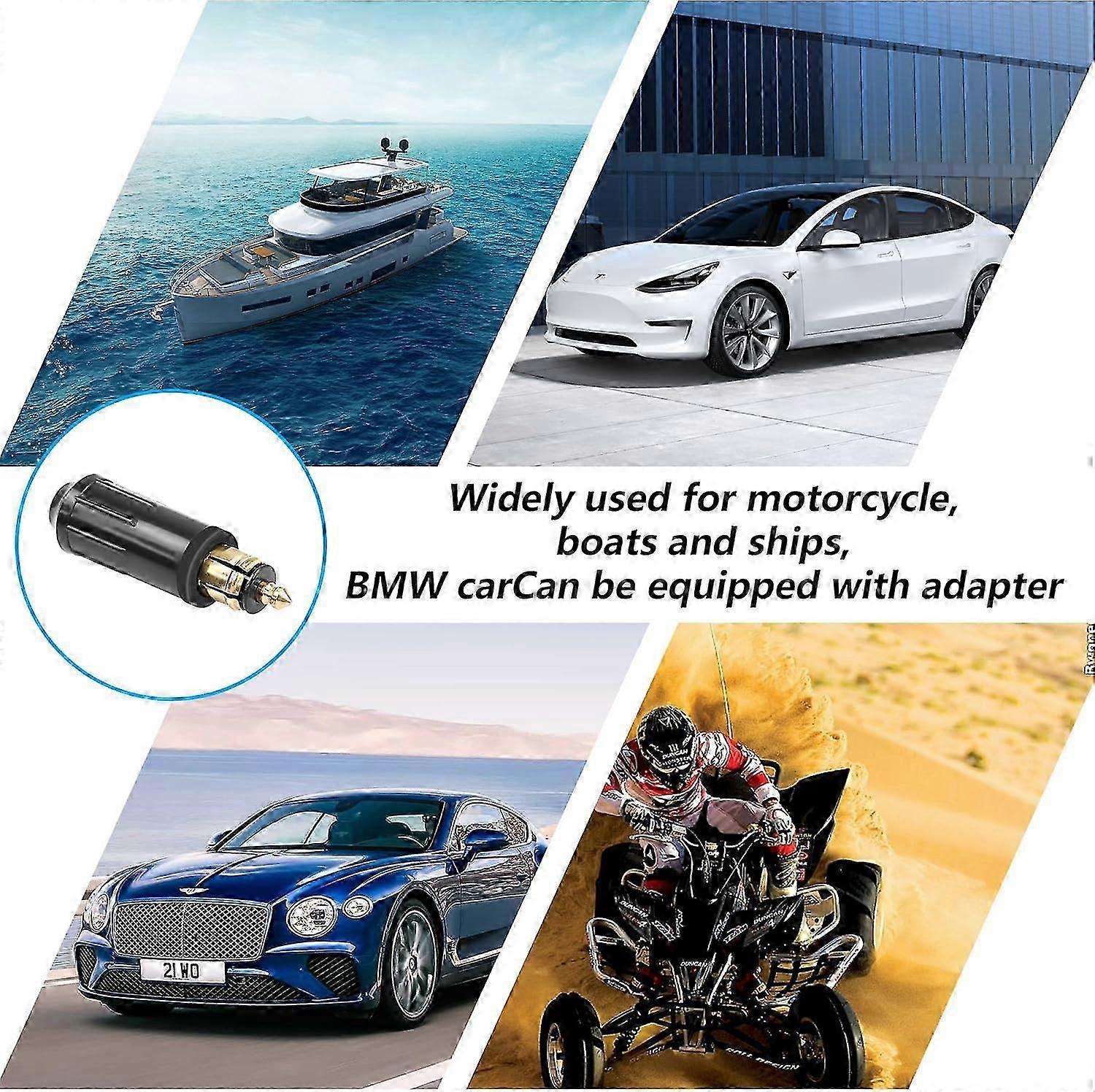 3PSC DIN Hella Male Plugs European 12V,DIN Cigarette Lighter Adapter ...