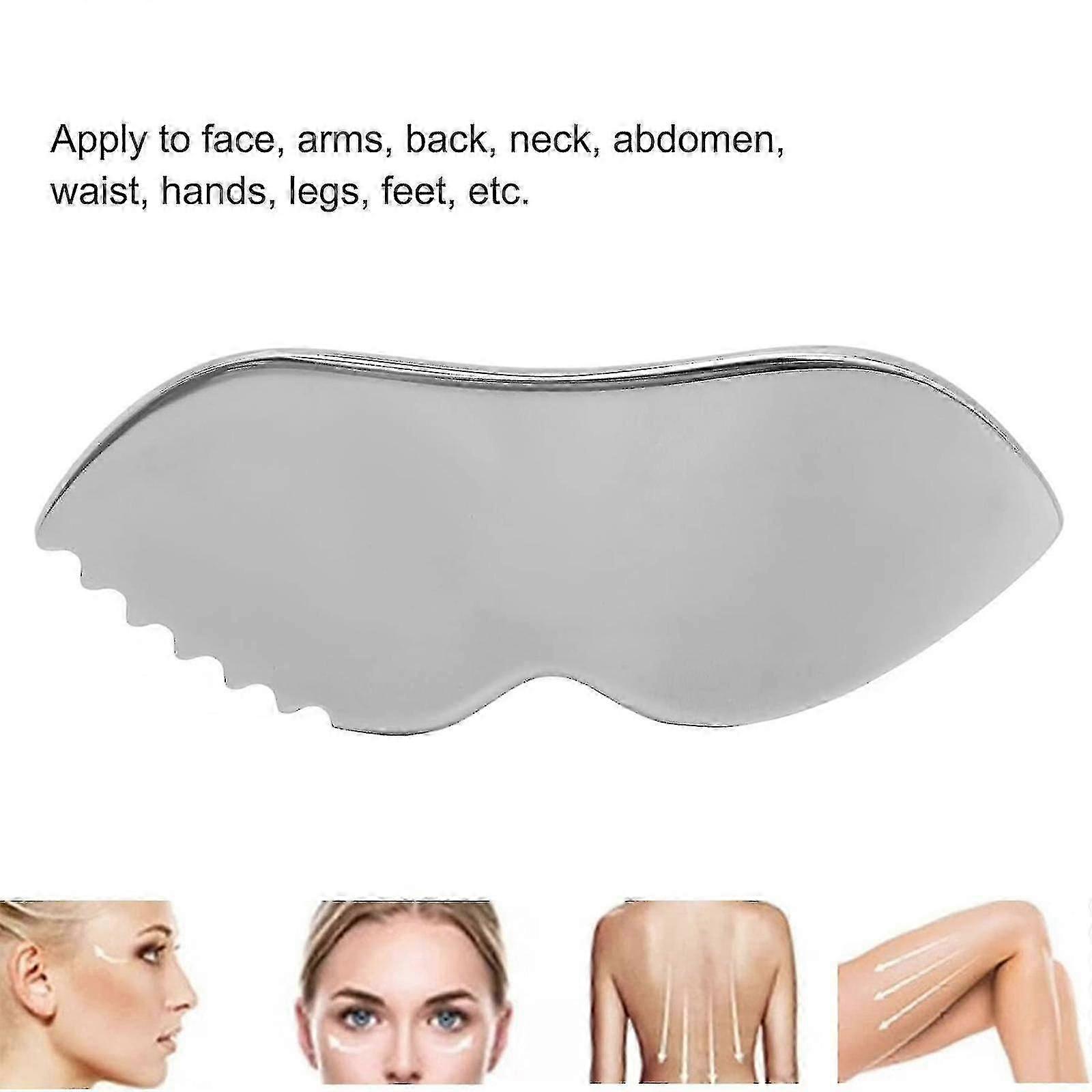 Gua Sha Facial Massage Tool, Stainless Steel Gua Sha with Comb Teeth ...