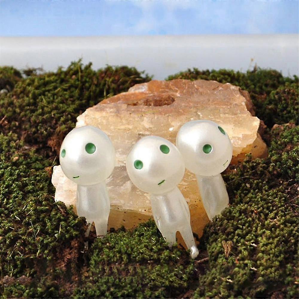 10Pcs Luminous Elves Mini Figures Fish Tank Decor Kodama Glow in the ...