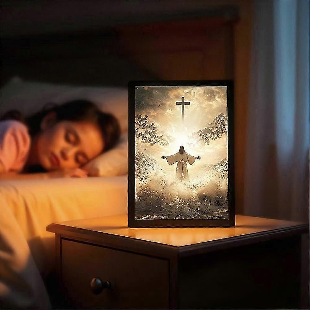 4D LED Jesus Painting with LED Frame, Luminworks Jesus Christian Wall ...