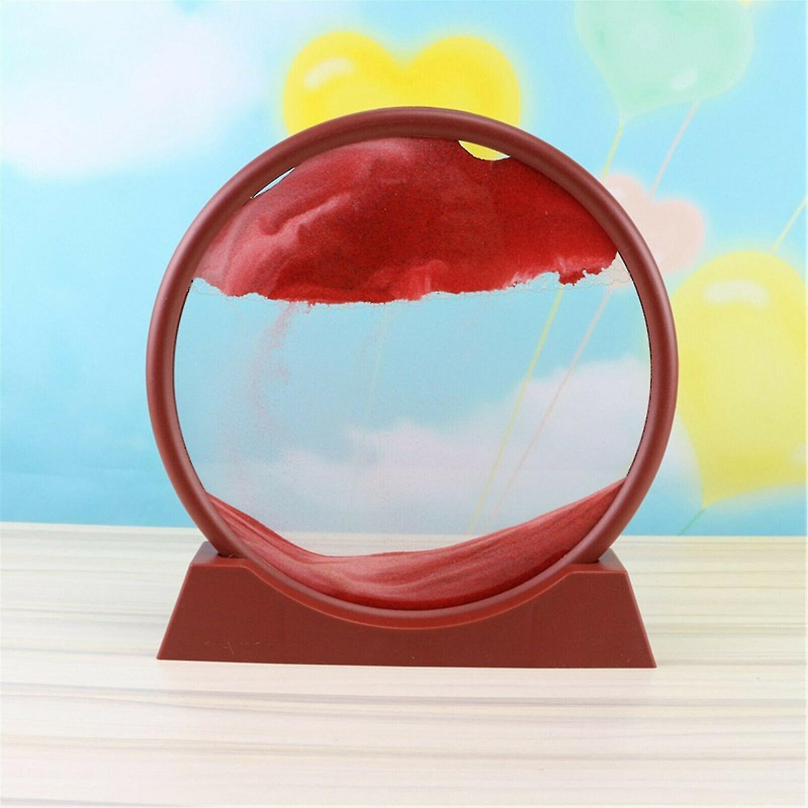 Porch Decoration Table Decoration Moving Sand Art Picture Round Glass ...