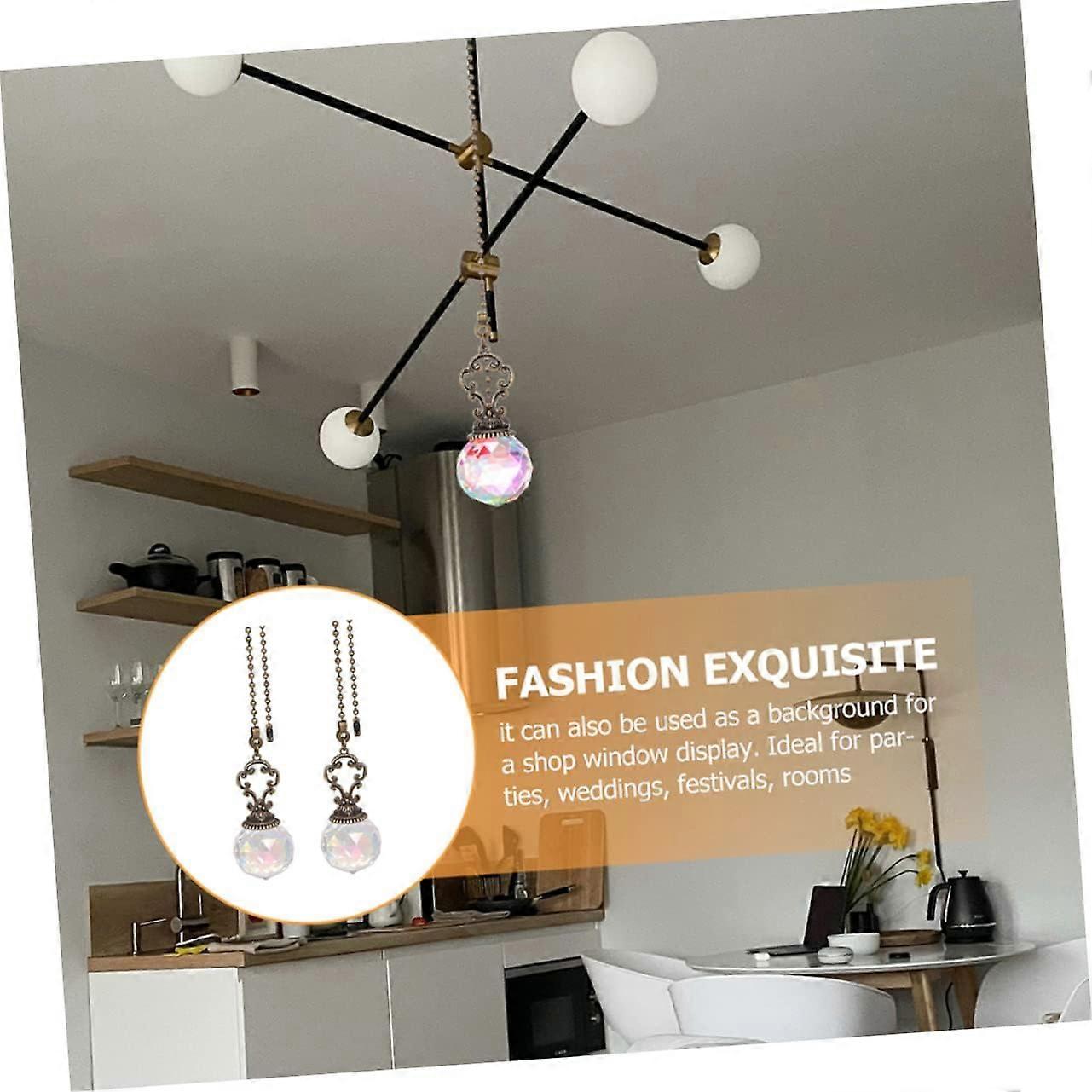 Ceiling Fan Crystal Pull Chain Extension with Elegant Rainbow Light ...