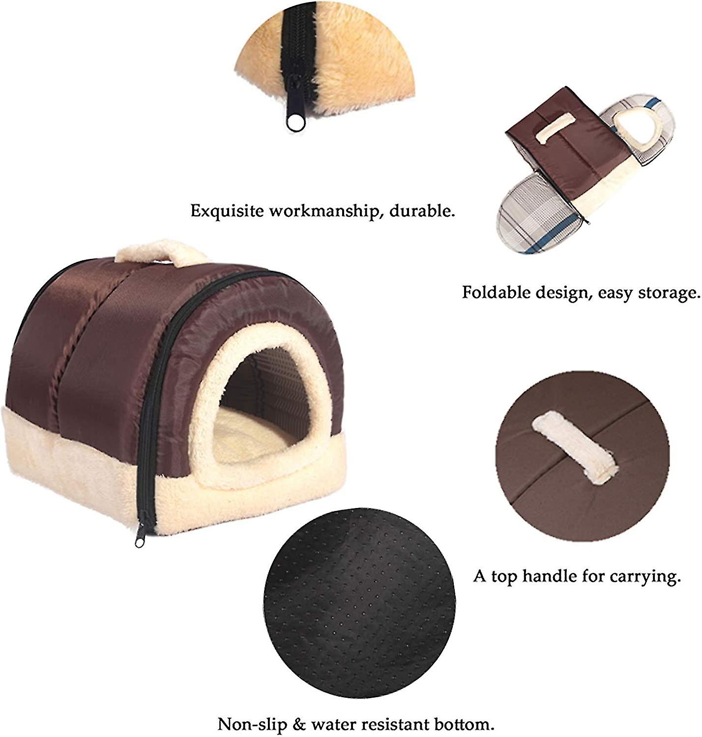 Igloo Dog House, Portable Cat Igloo Bed with Removable Cushion, 2 In 1 Washable Cozy Dog Igloo ...