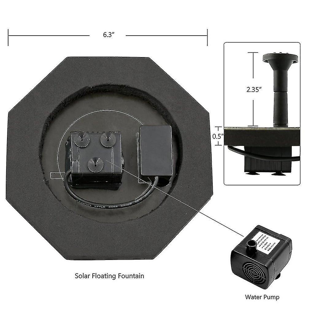 Octagonal-shaped Solar Floating Fountain Water Pump For Garden Pool ...