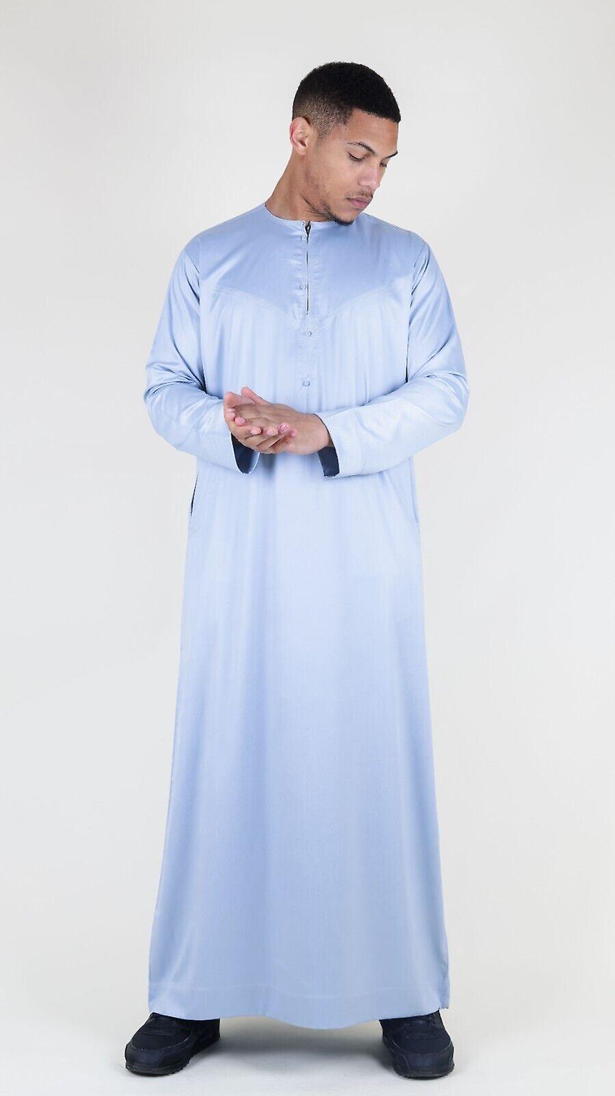 Men's Thobe Robe Satin Emirati Islamic Jubba Eid Regular Fit | Fruugo UK
