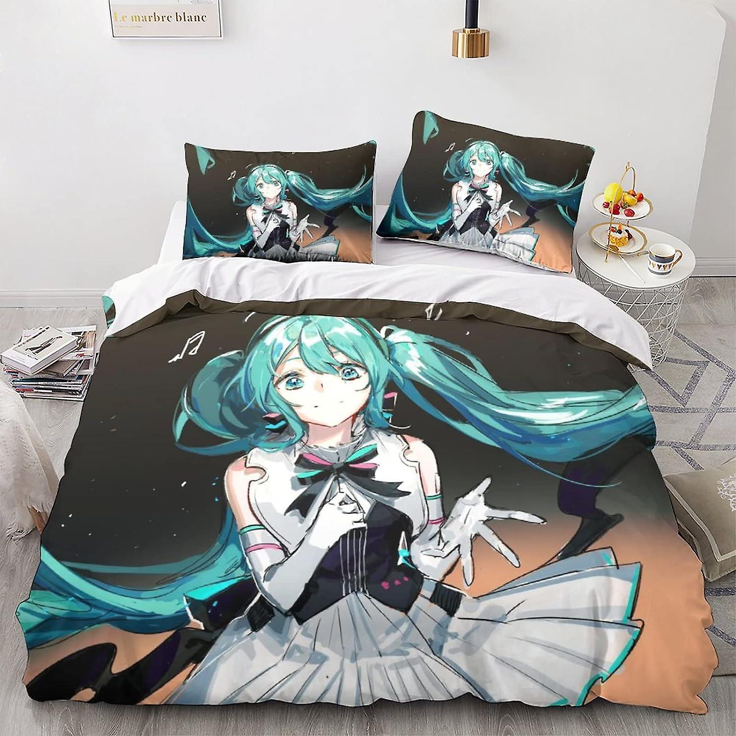 ALXFFBN Hatsune Miku Quilt Cover Bedding Set 3D Duvet Cover Set Quilt ...