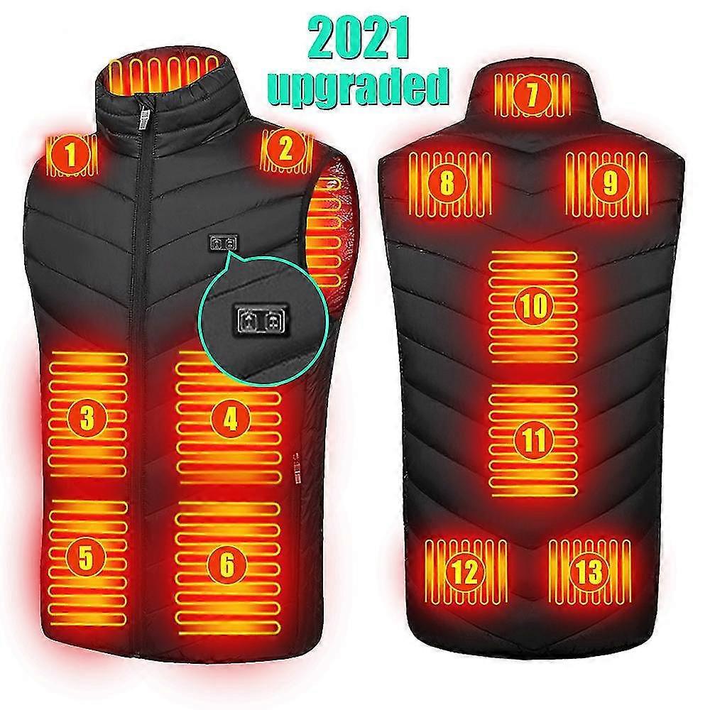 Upgraded 13 Zones Men Heated Vest Usb Charging Heating Coat Smart ...