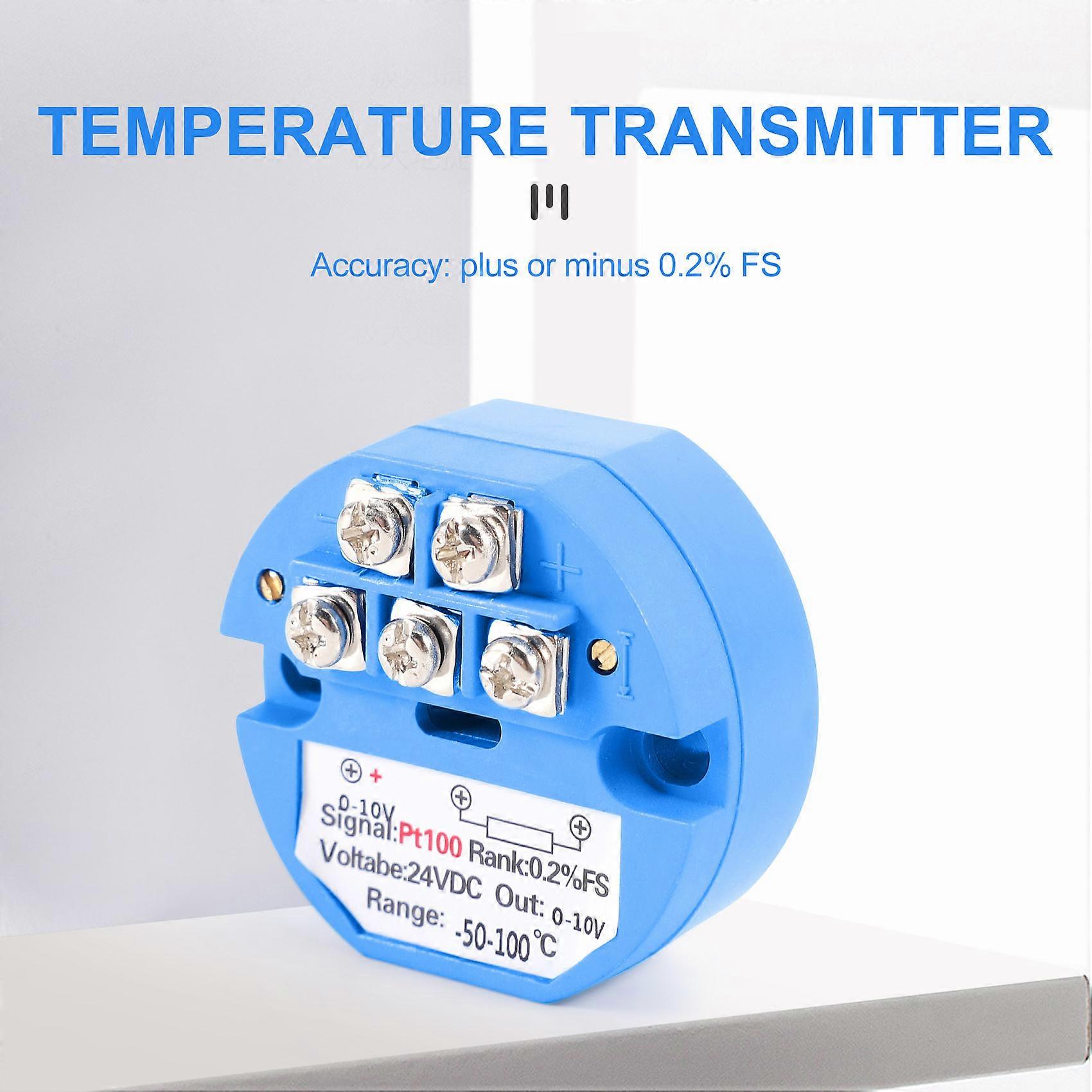 RTD PT100 Temperature Transmitter DC24V 50 ~ 100 degree Output 0-10V ...