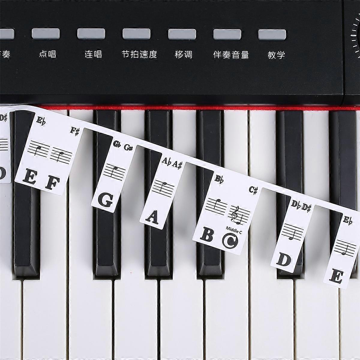 88 Key Removable Piano Keyboard Stickers Stave Notation Note Strip ...