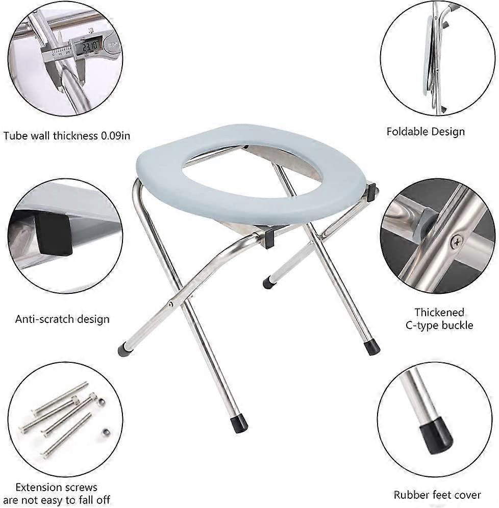 Portable Toilet Seat, Folding Commode Chair Porta Potty Emergency Car ...