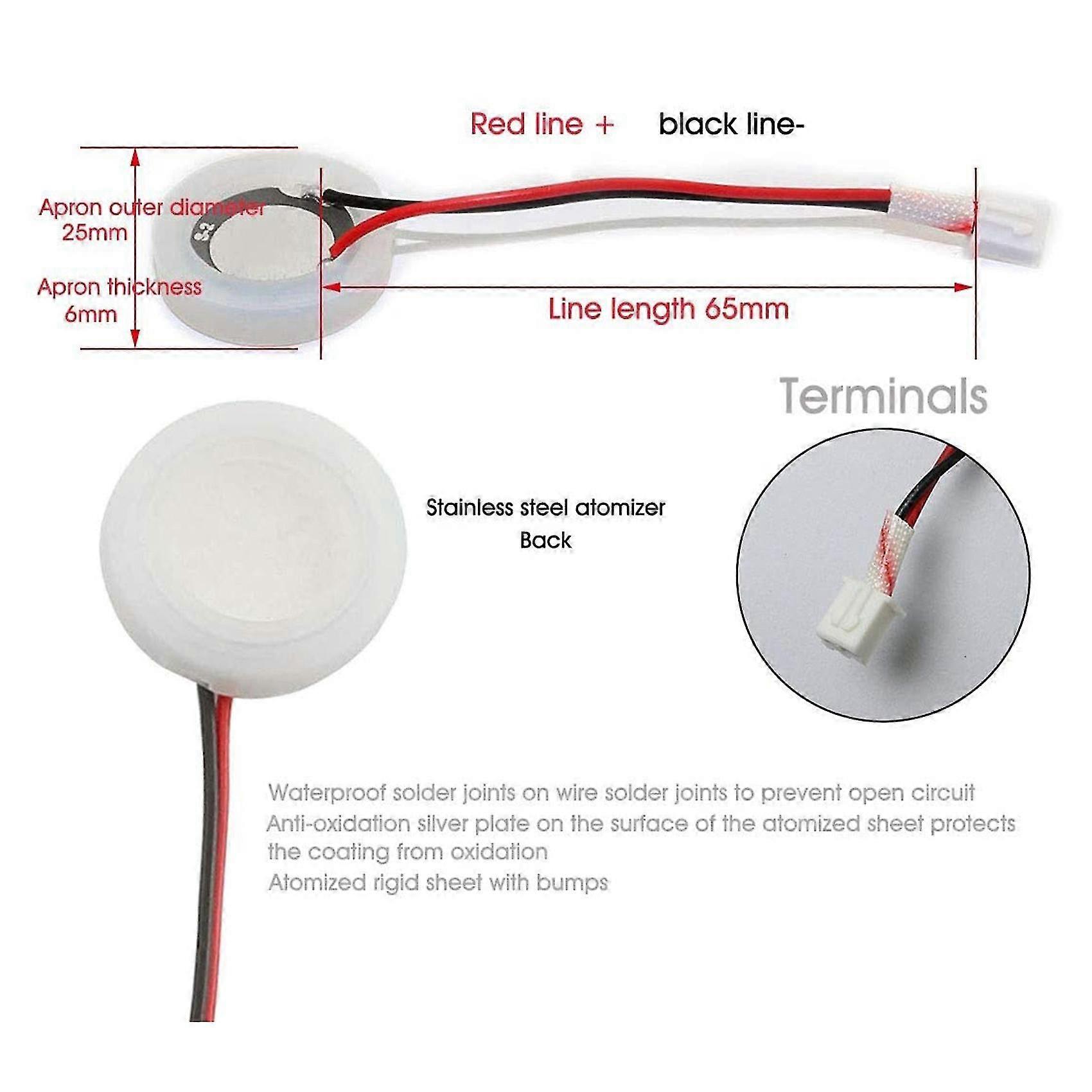 10-pack 20mm Ultrasonic Mist Maker Fogger Ceramics Discs With Wire And ...