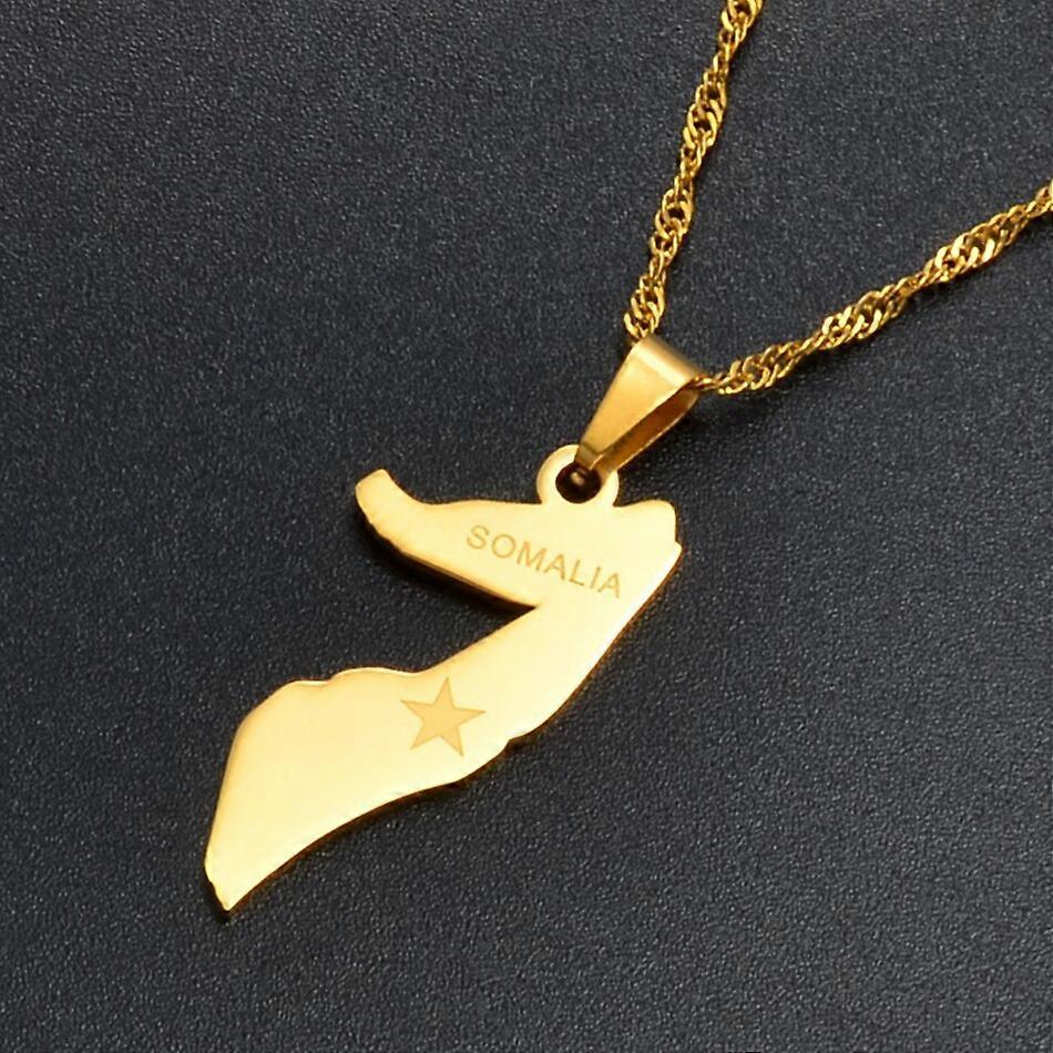 Anniyo 3CM Small Somalia Map Necklace for WomenGirl Gold Color Jewelry ...