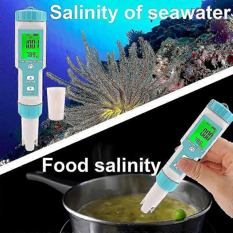 Orapxi Pool Salinity Tester 5 In 1 Digital Saltwater Ph And Salinity ...
