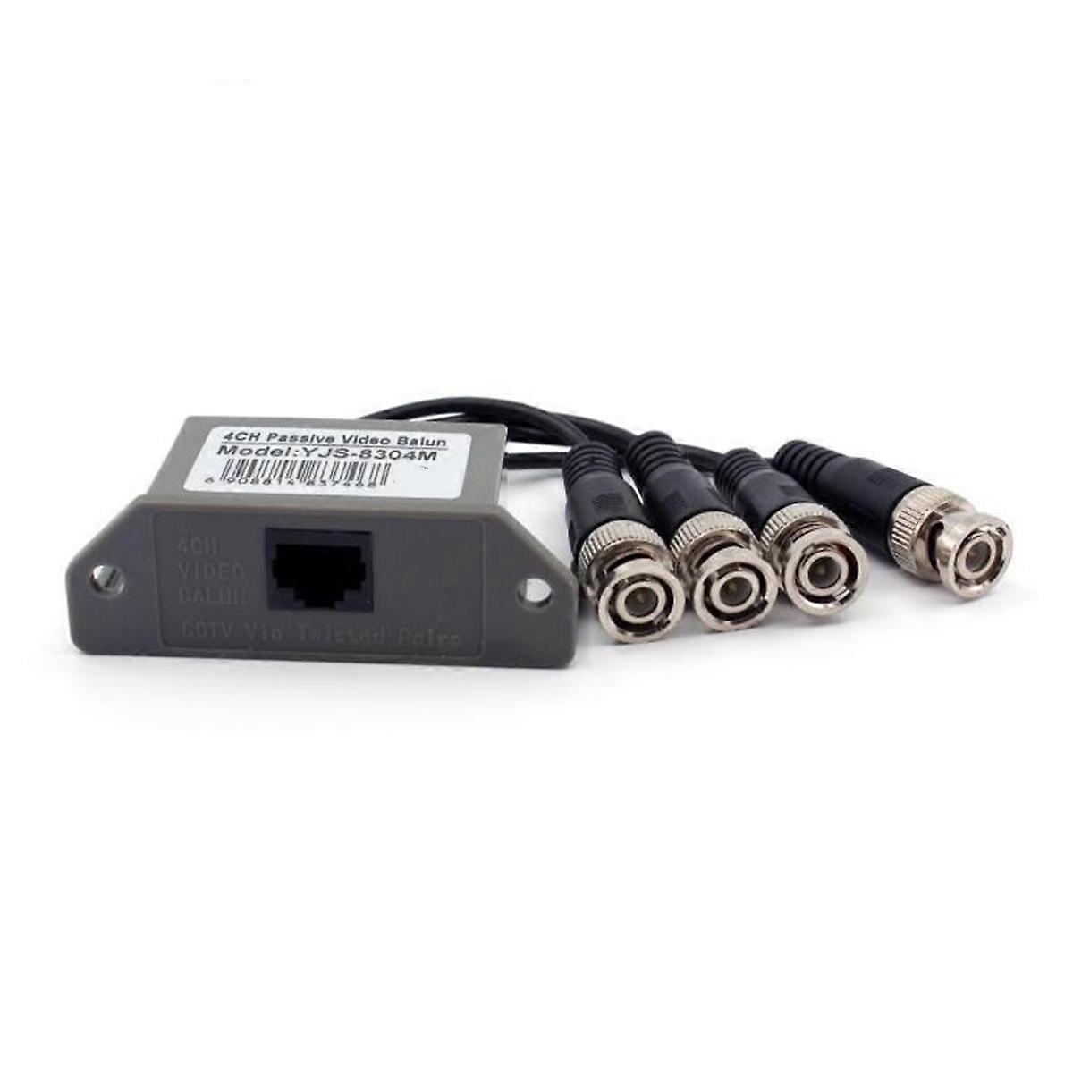4-Channel Video Balun BNC UTP CAT5 Transmitter BNC to UTP RJ45 CCTV Via Twisted Pairs for AHD ...